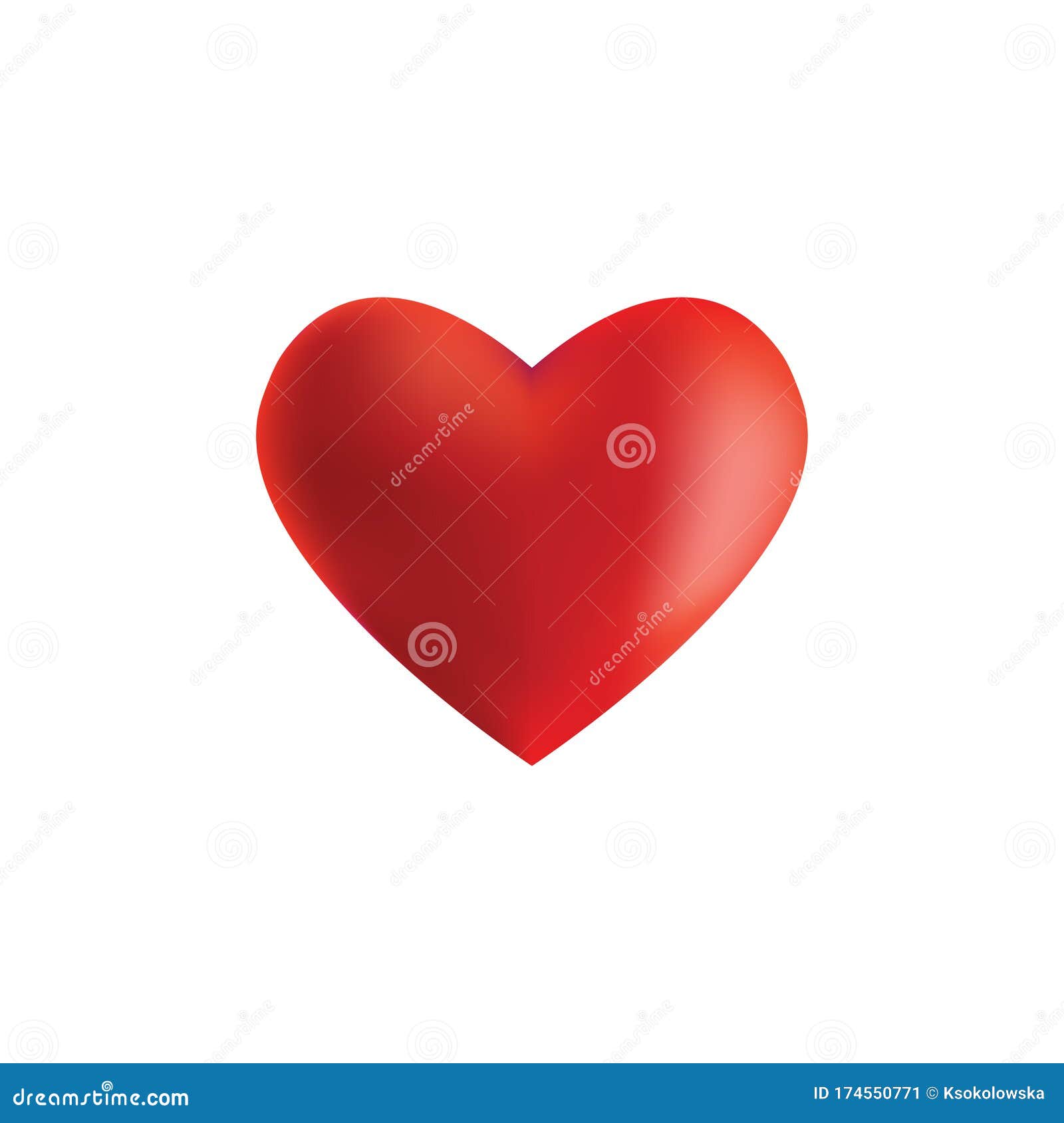 A Read Heart 3d Vector Illustration. Great for Invitations, Sign of ...
