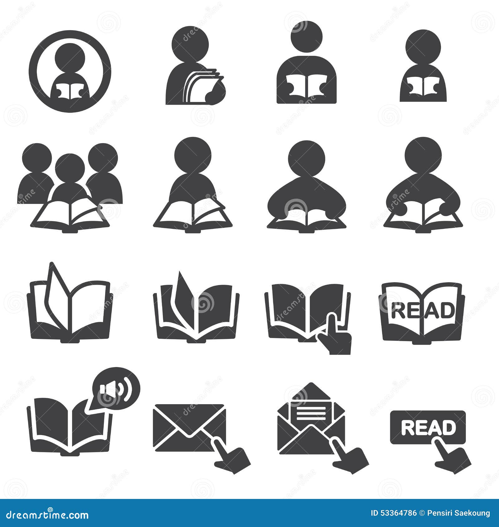 Read icon set stock vector. Illustration of document - 53364786