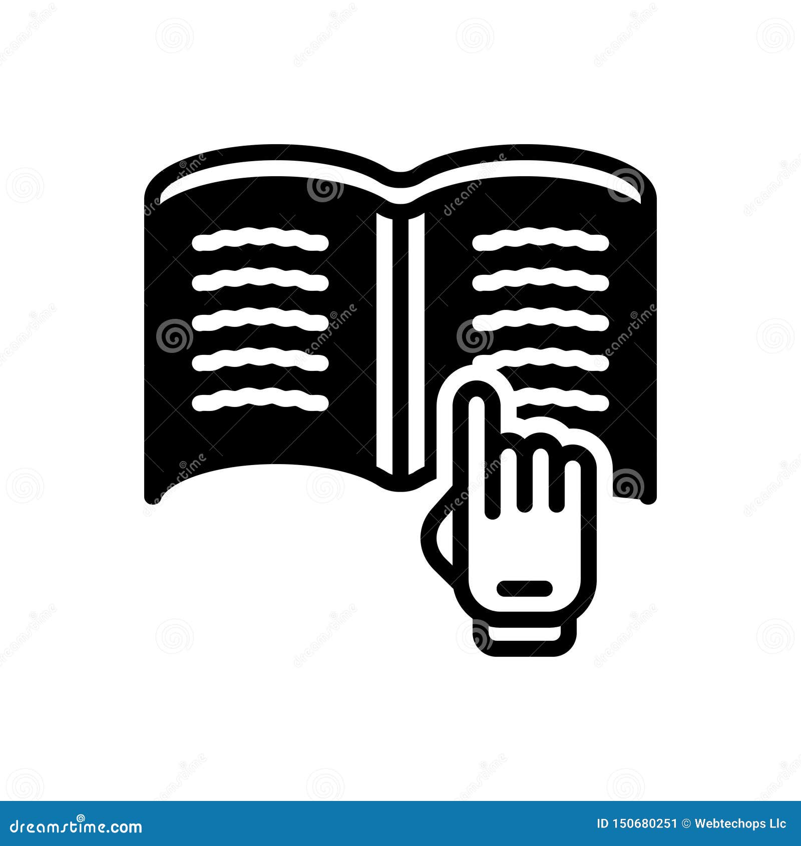 Black Solid Icon for Read, Study and Decipher Stock Illustration ...