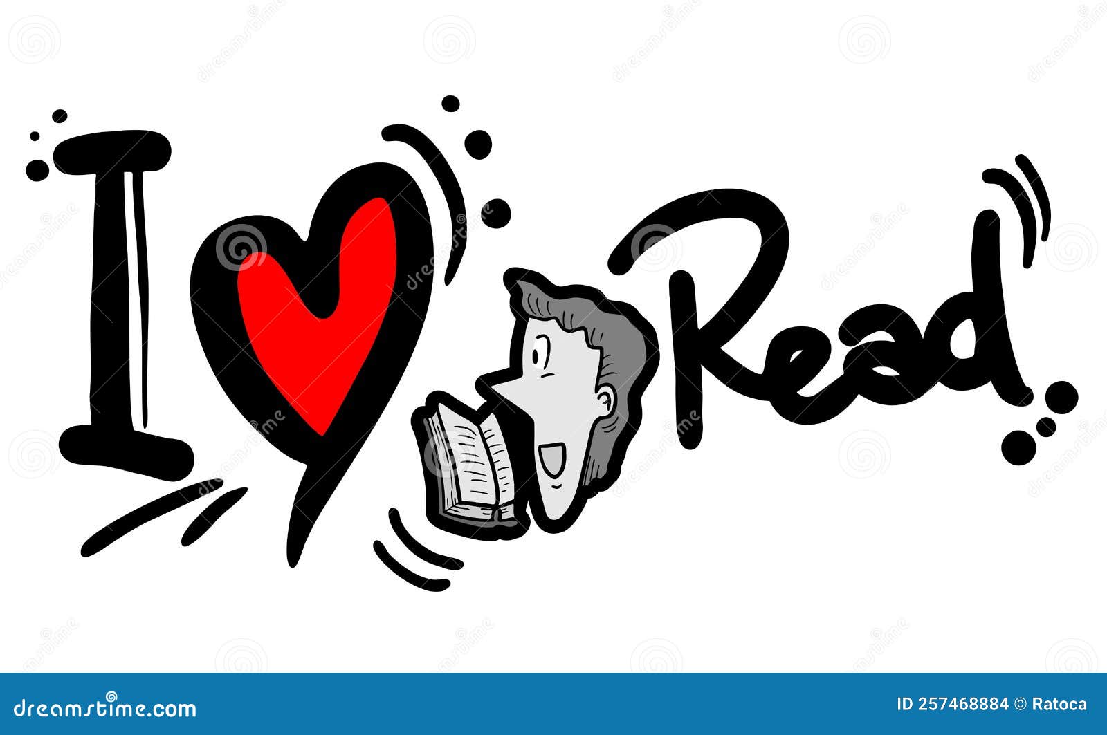 Read love stock vector. Illustration of teaching, sticker - 257468884
