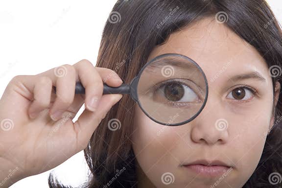 Read with magnifying glass stock photo. Image of glasses - 4997324