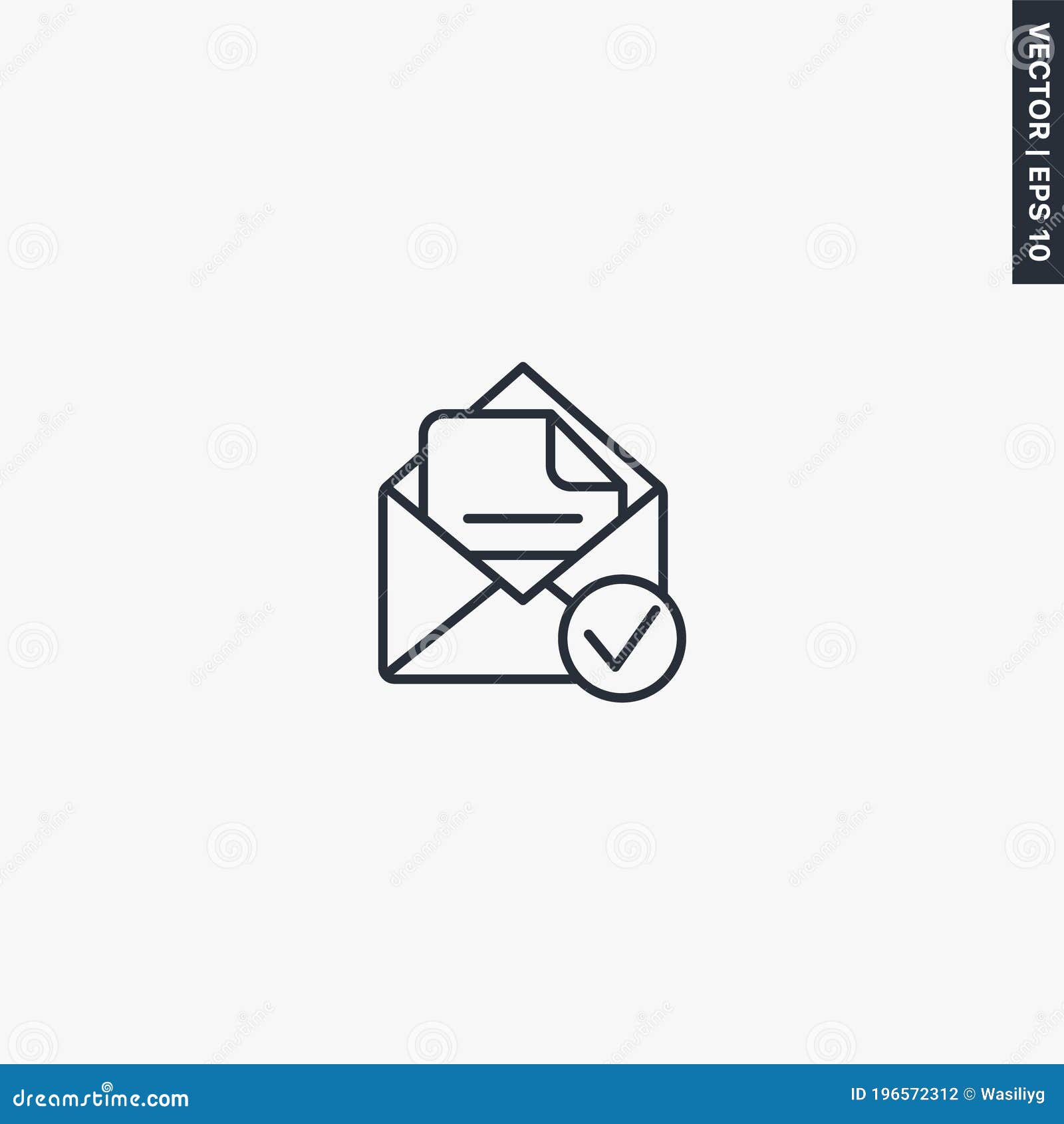 Read Mail Envelope, Linear Style Sign for Mobile Concept and Web Design ...