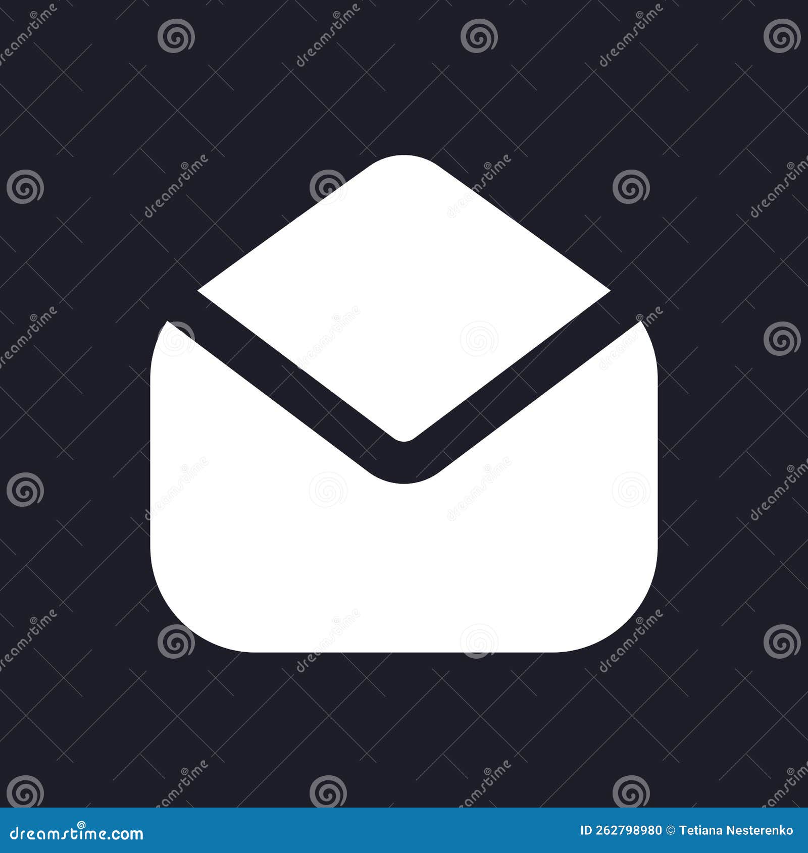Read Message Dark Mode Glyph Ui Icon Stock Vector - Illustration of ...