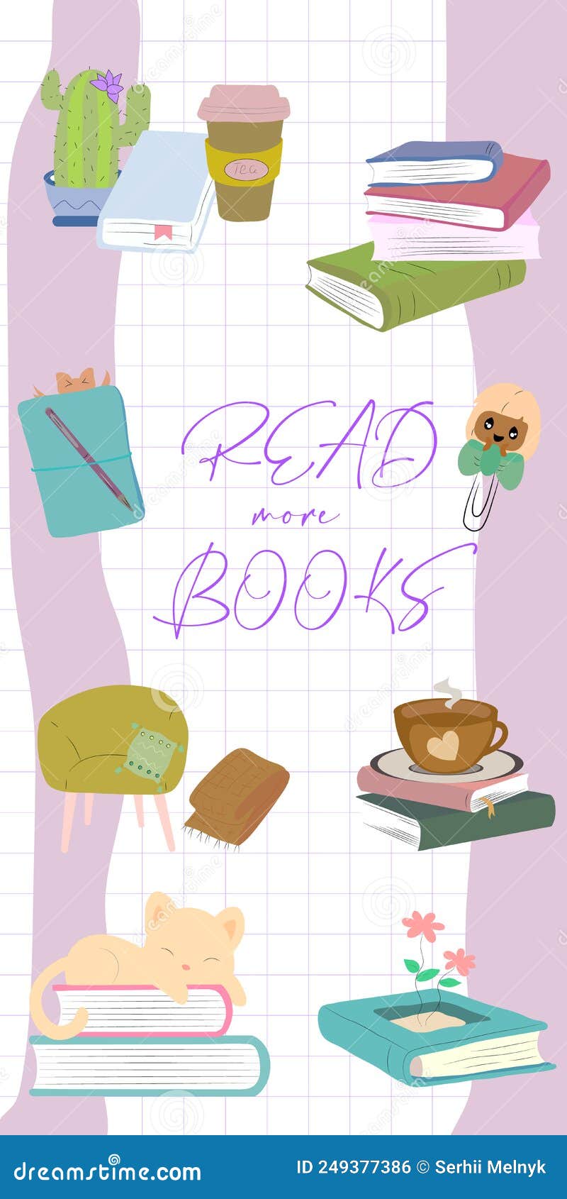 Read more books stock illustration. Illustration of reading - 249377386