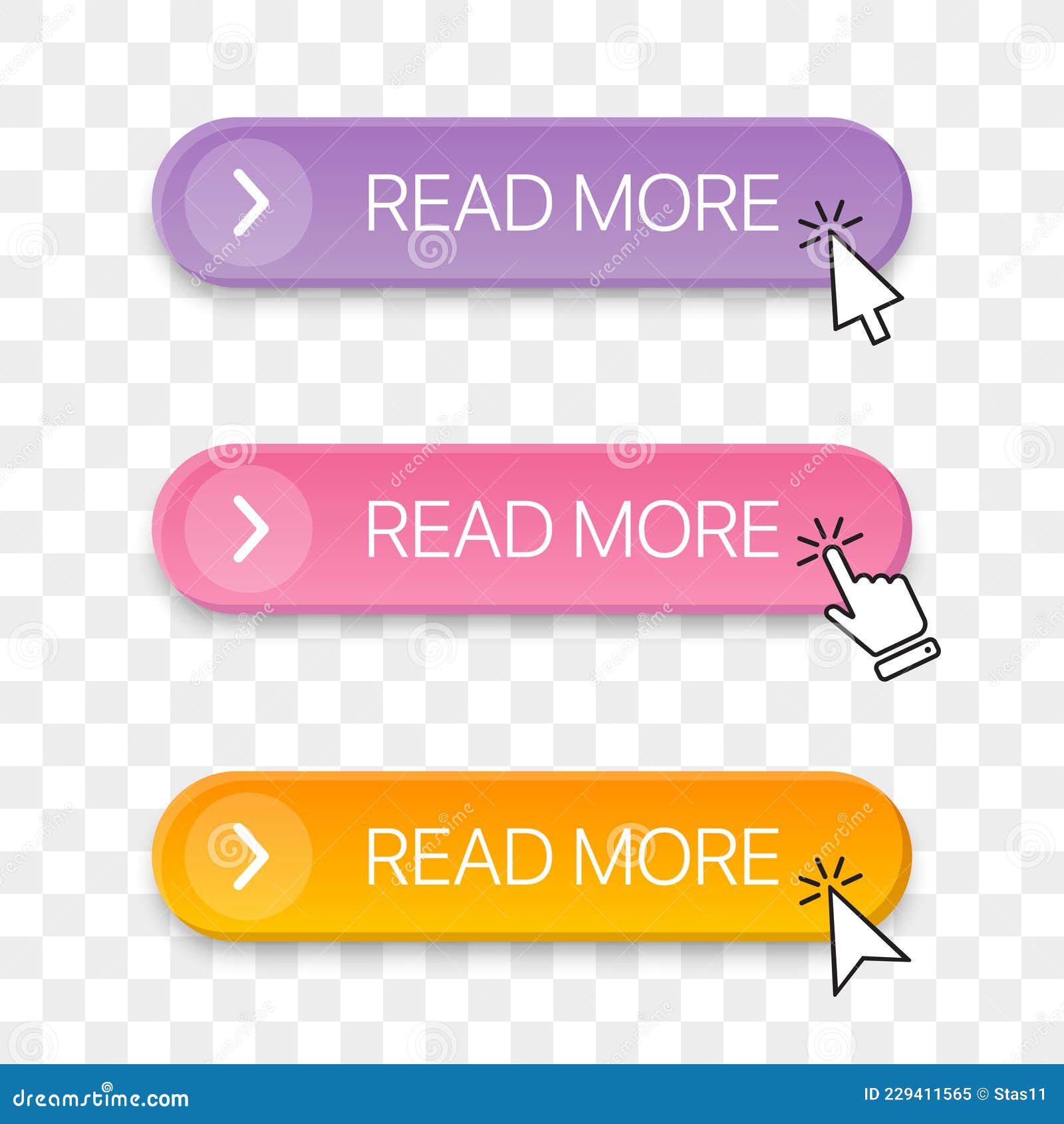 Read More Button Icon Collection with Different Clicking Hand Cursor ...