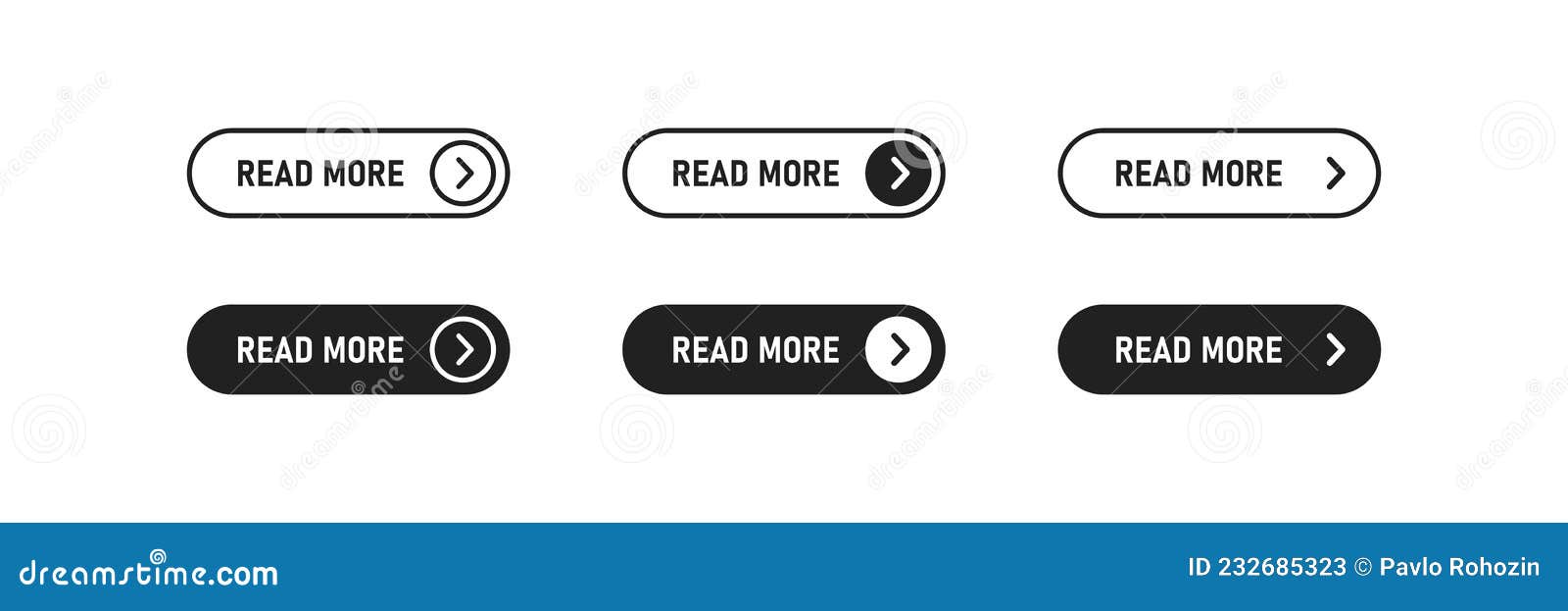 Read More Button Icon. Continue Symbol, Action Design Element in Vector ...