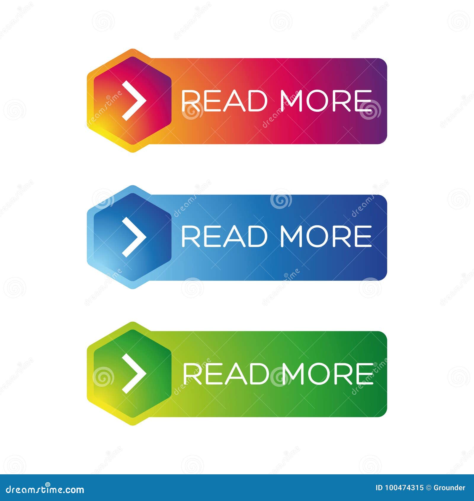 Read more button set stock vector. Illustration of vector - 100474315