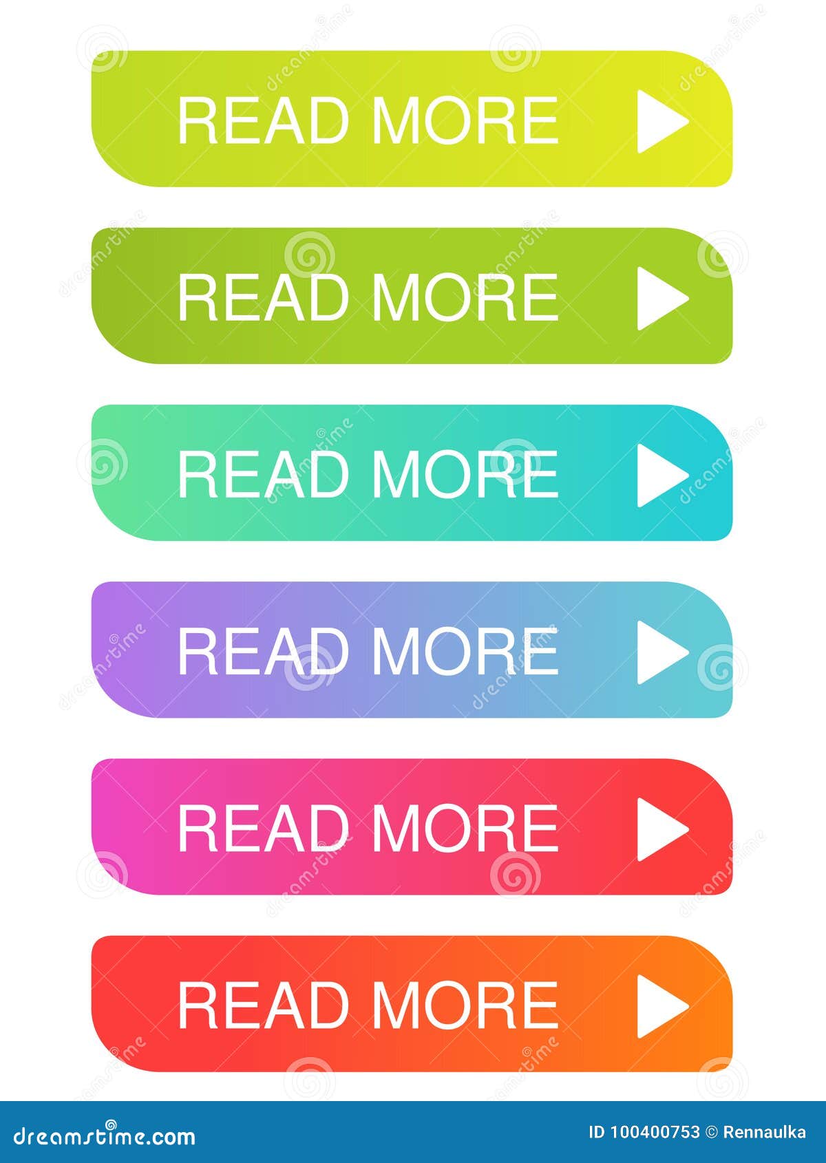 Read More Buttons with Arrow - Colorful Labels on the White Background ...