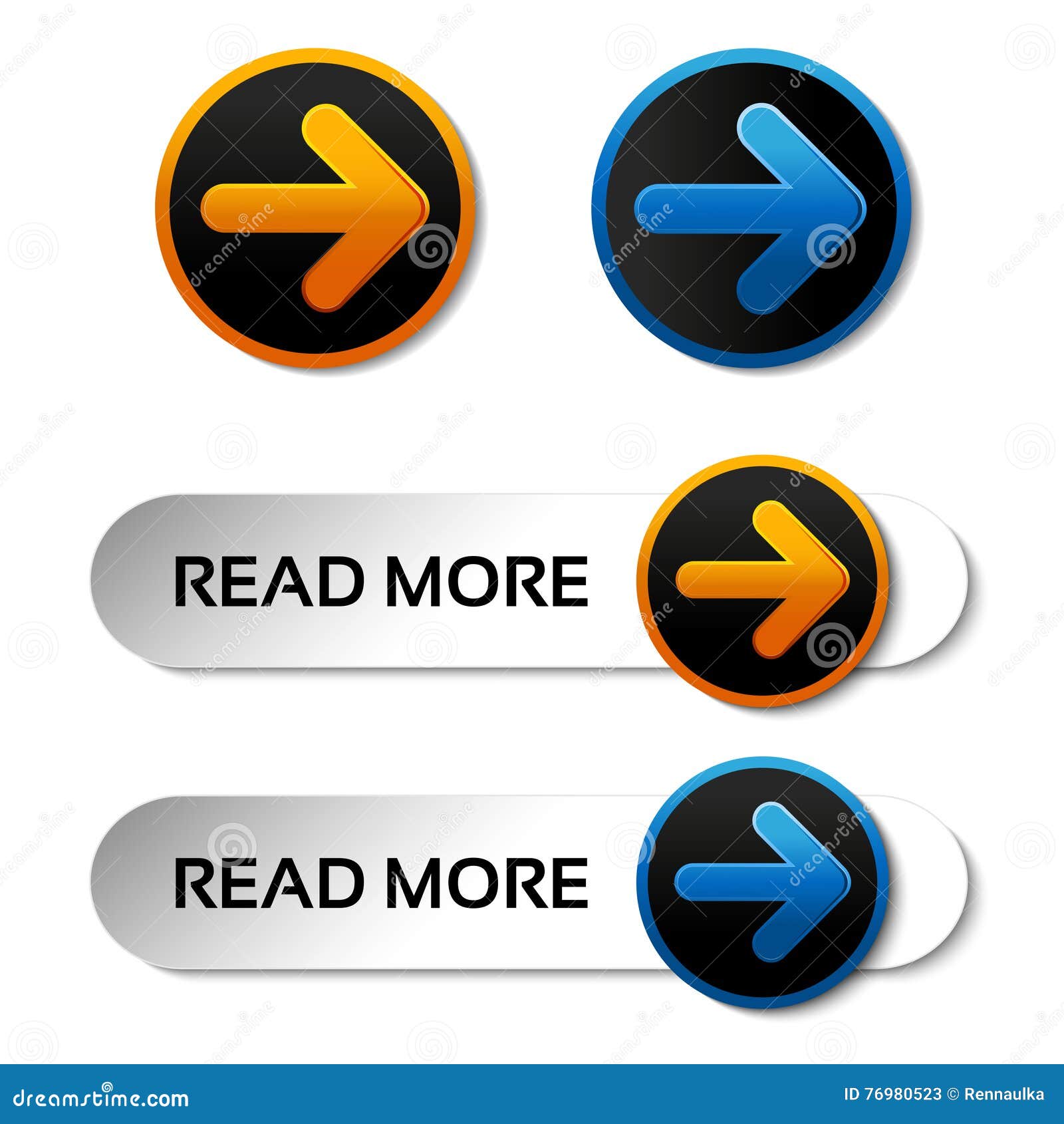 Read More Buttons with Arrow - Labels on the White Background Stock ...
