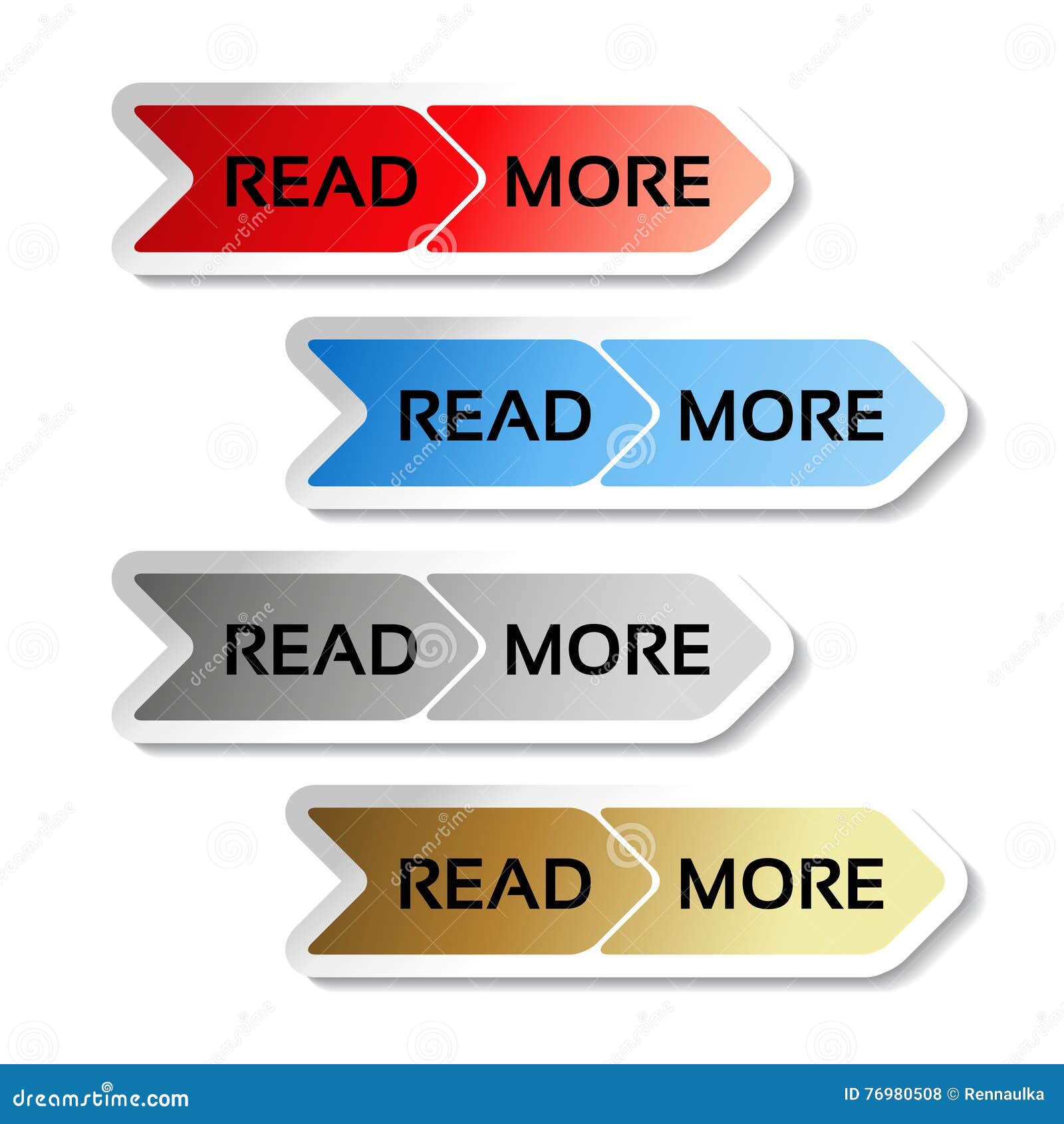 Read More Buttons with Arrows - Labels on the White Background Stock ...