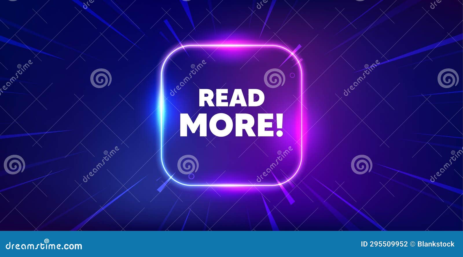 Read More Symbol. Navigation Sign. Neon Light Frame Box. Vector Stock ...