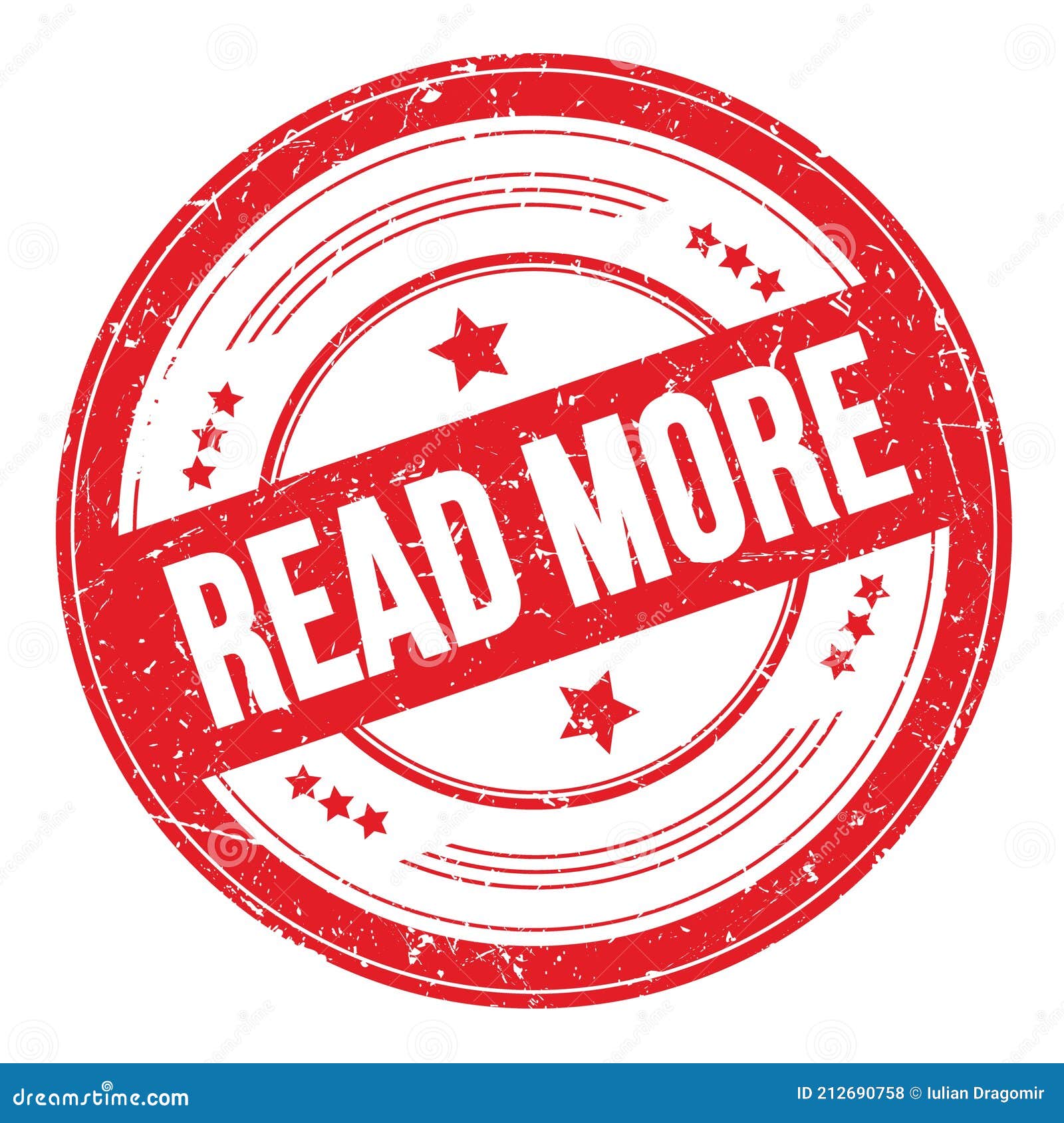 READ MORE Text on Red Round Grungy Stamp Stock Illustration ...