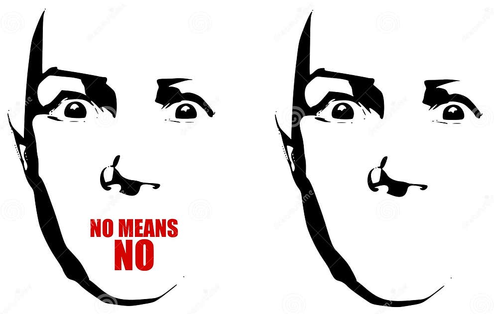 Read My Lips - No Means No stock illustration. Illustration of crimes ...