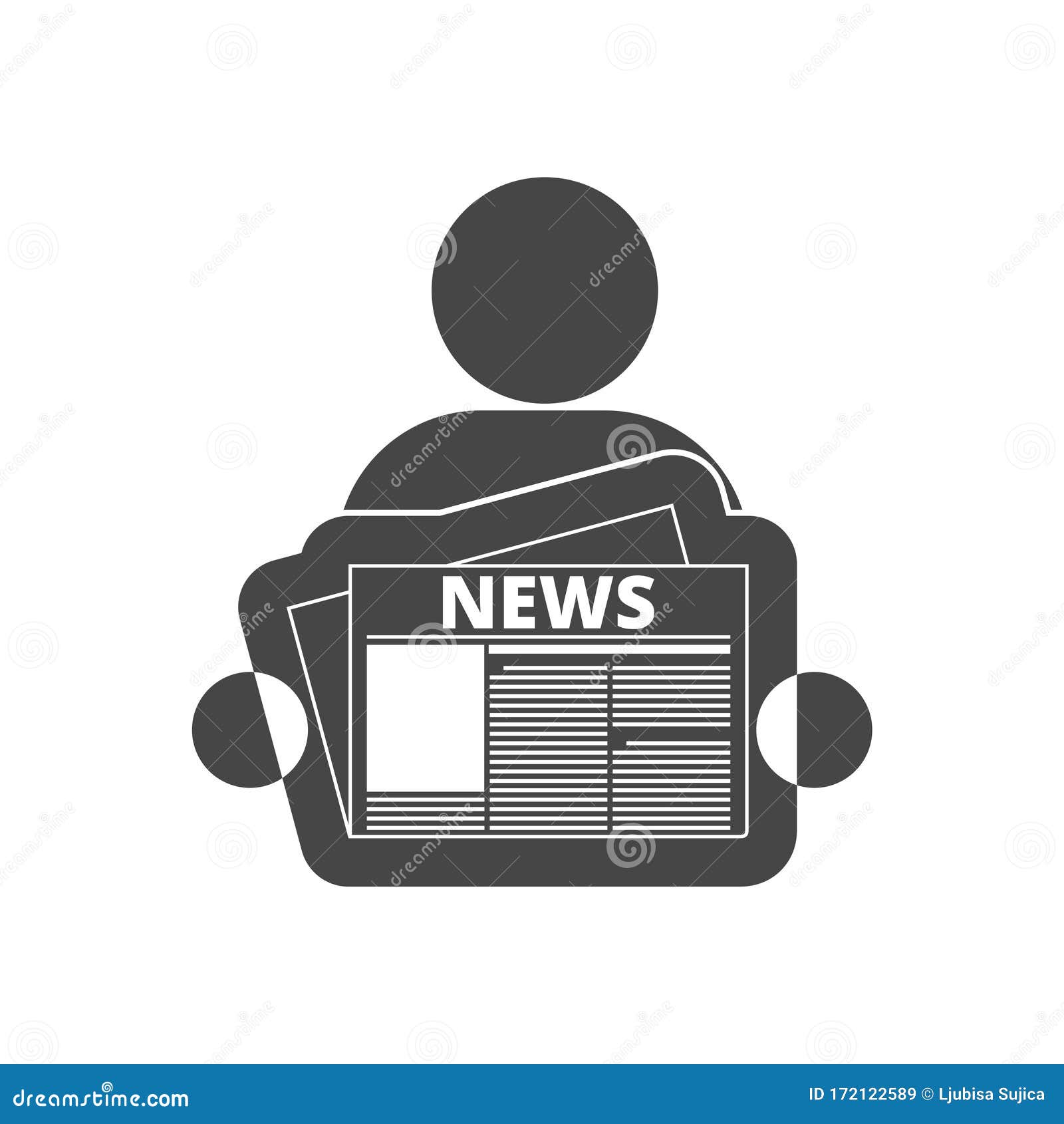 Read Newspaper Logo Vector Icon Stock Illustration - Illustration of ...