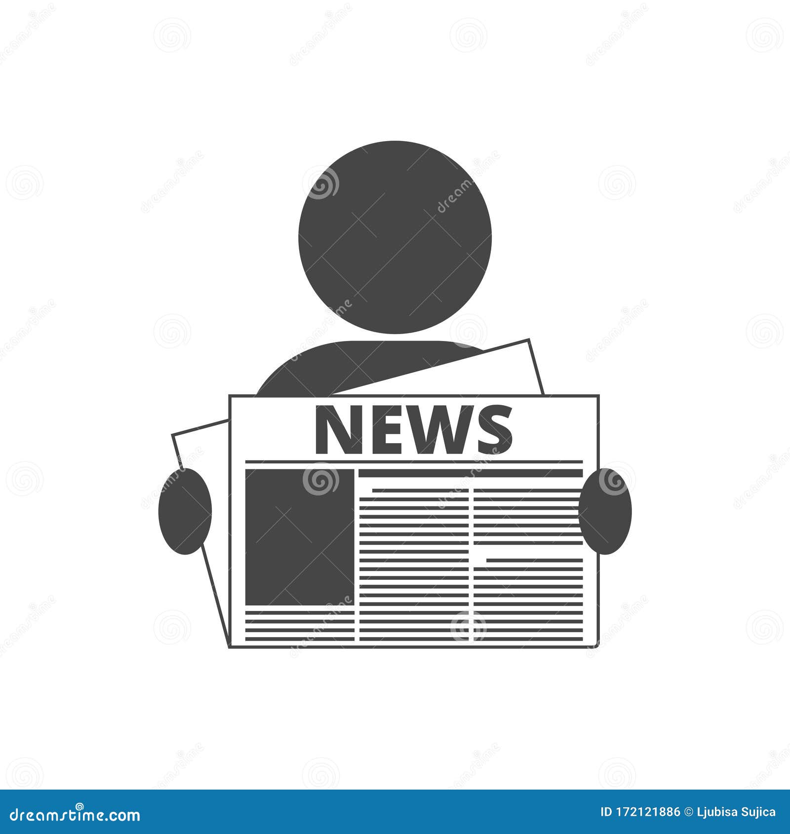 Read Newspaper Logo Vector Icon Stock Vector - Illustration of office ...