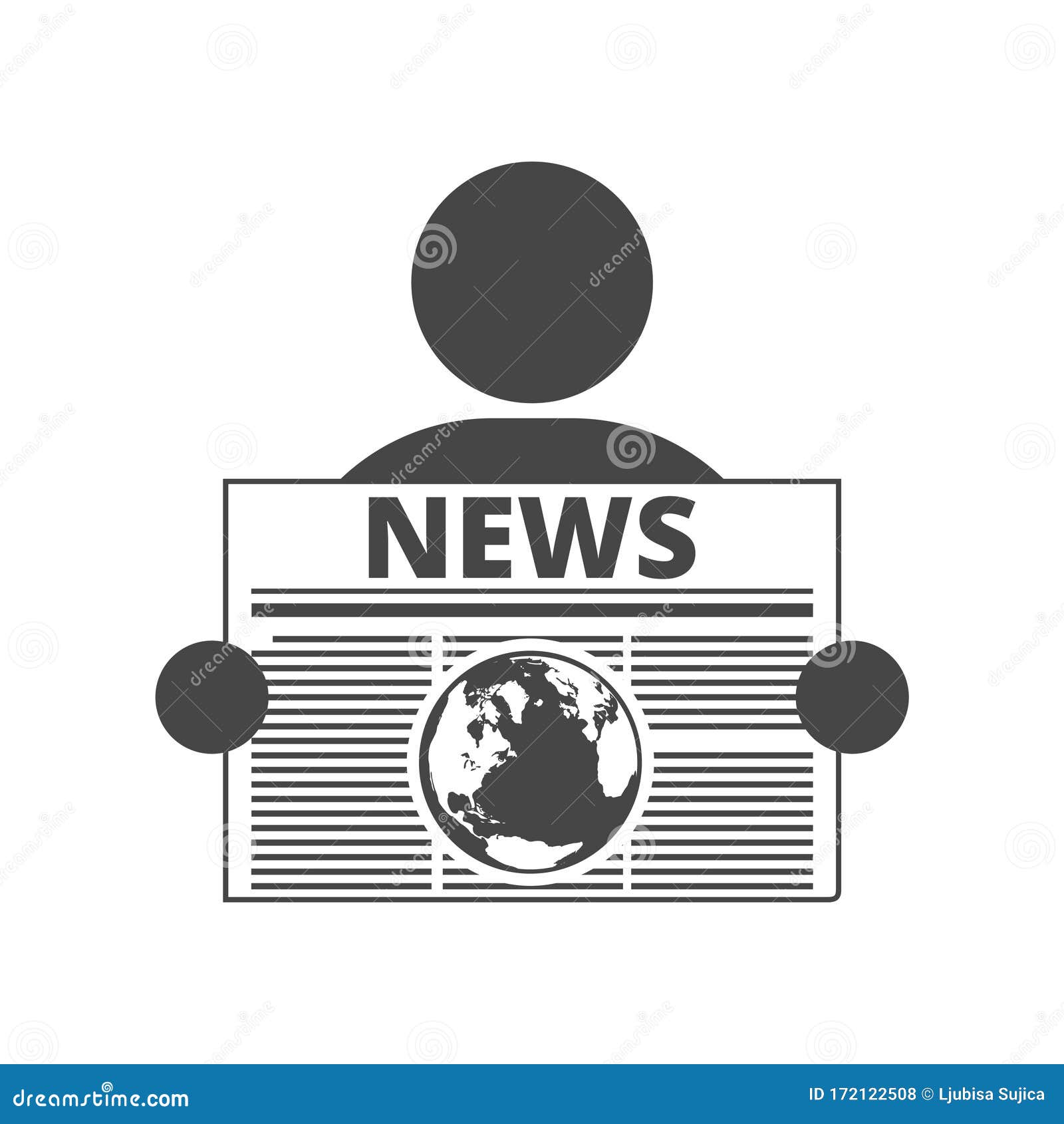 Read Newspaper Logo Vector Icon Stock Vector - Illustration of black ...