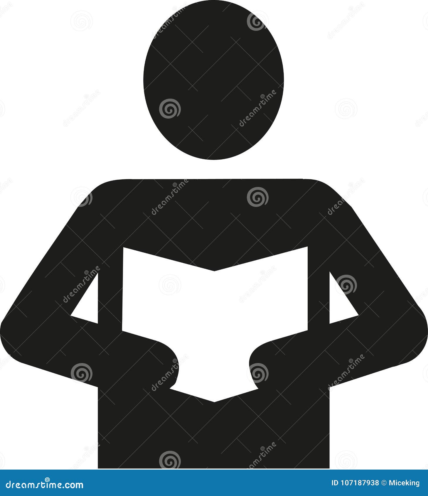 Read pictogram with book stock vector. Illustration of isolated - 107187938