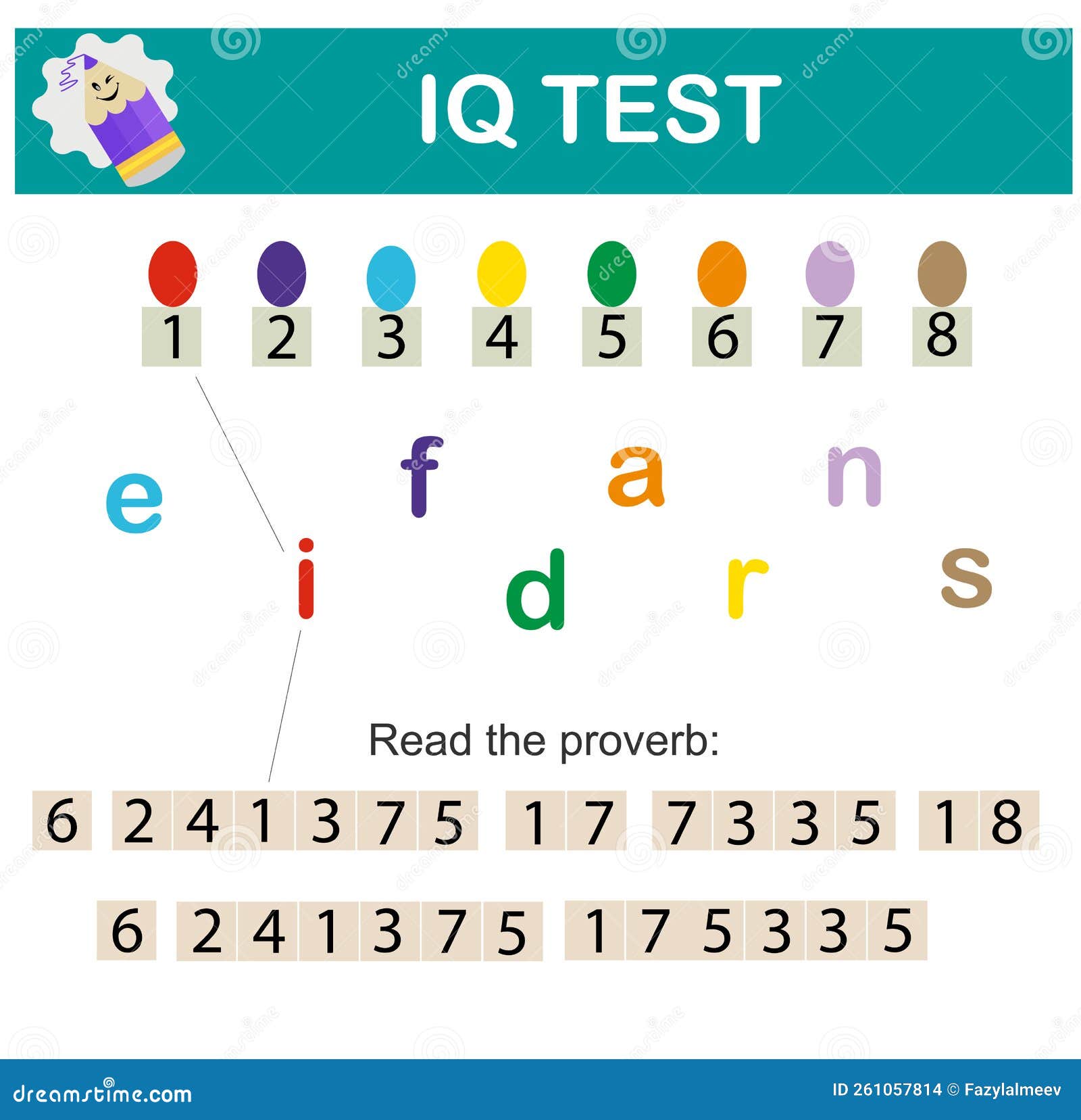 IQ Test. Read the Proverb. Intelligence Puzzle, Visual Intelligence ...