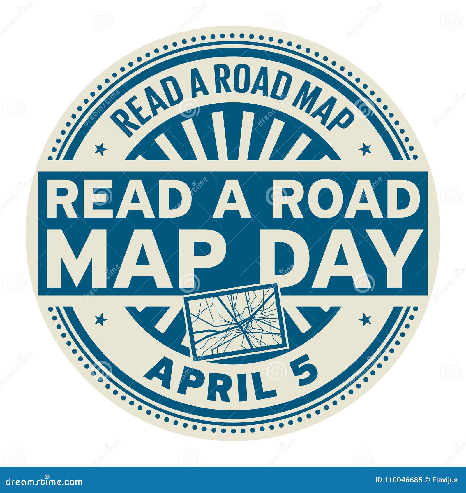 Read a Road Map Day stamp stock vector. Illustration of design - 110046685