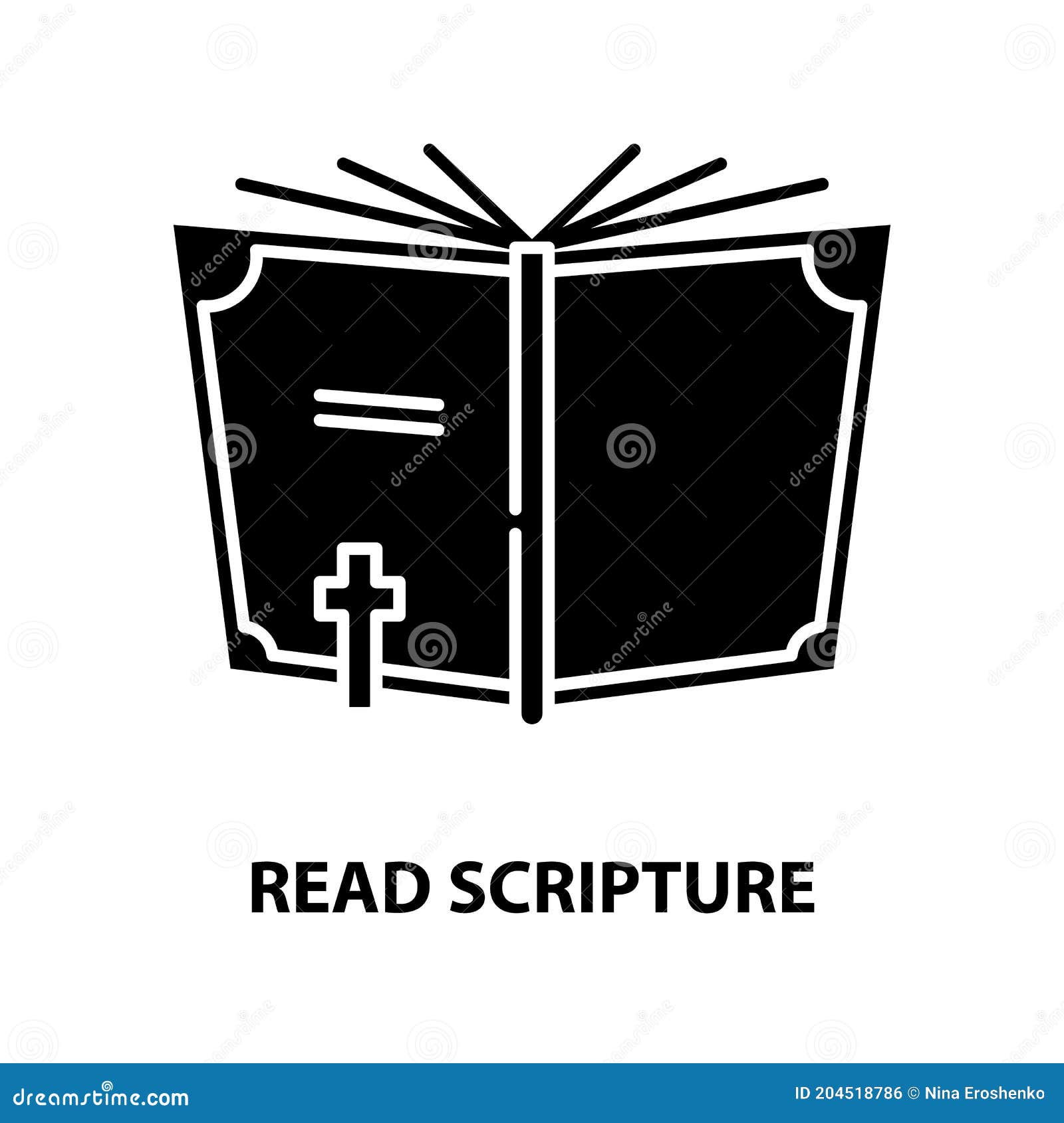 Read Scripture Icon, Black Vector Sign with Editable Strokes, Concept ...