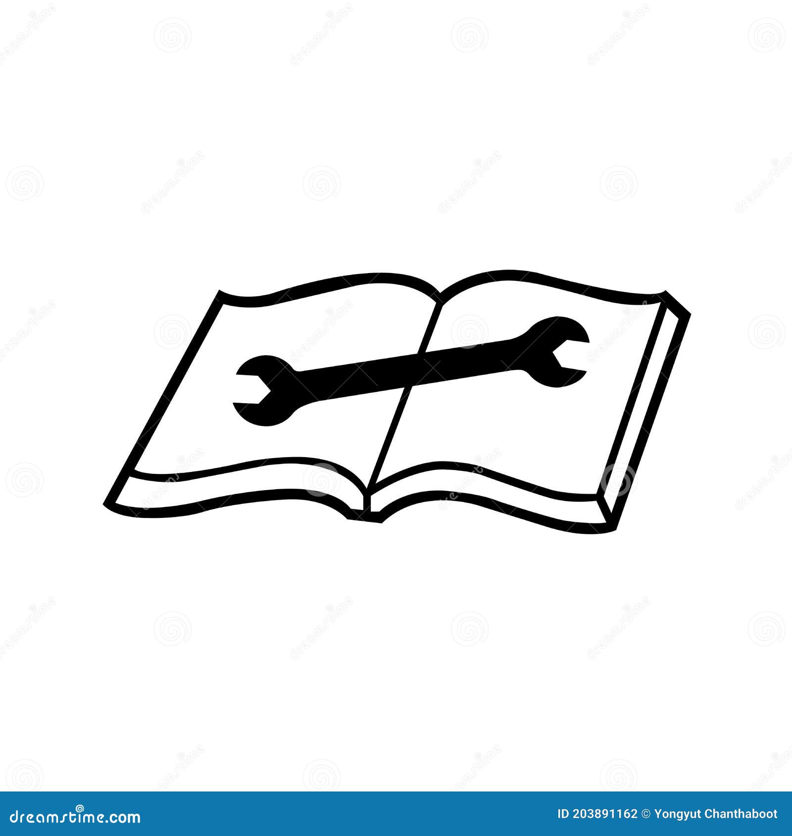 Read Technical Manual Black Icon, Vector Illustration, Isolate on White ...