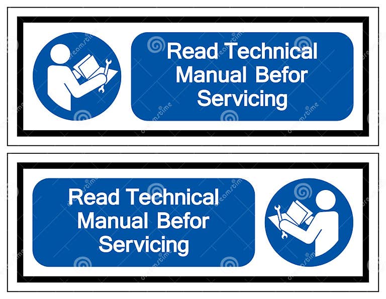Read Technical Manual before Servicing Symbol Sign, Vector Illustration ...