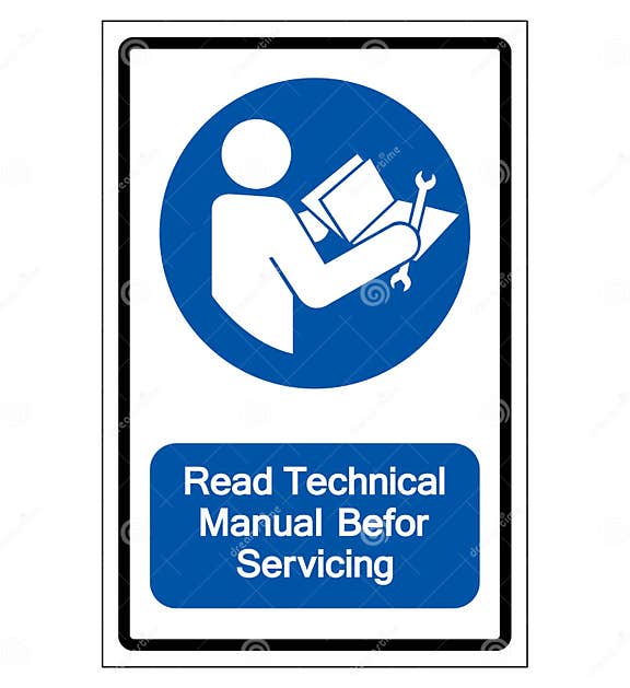 Read Technical Manual before Servicing Symbol Sign, Vector Illustration ...