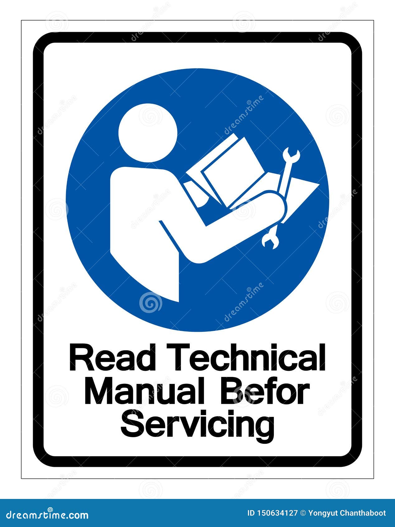 Read Technical Manual before Servicing Symbol Sign, Vector Illustration ...