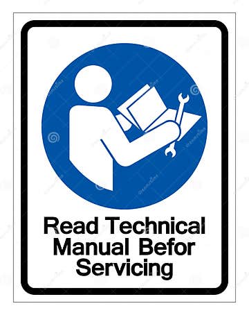 Read Technical Manual before Servicing Symbol Sign, Vector Illustration ...