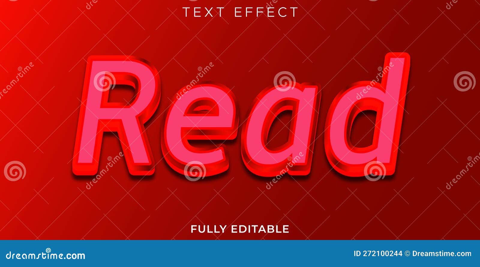 Read Text Effect Design Template. it Can Can Change Easily. Vector Text Effect Fully Editable ...