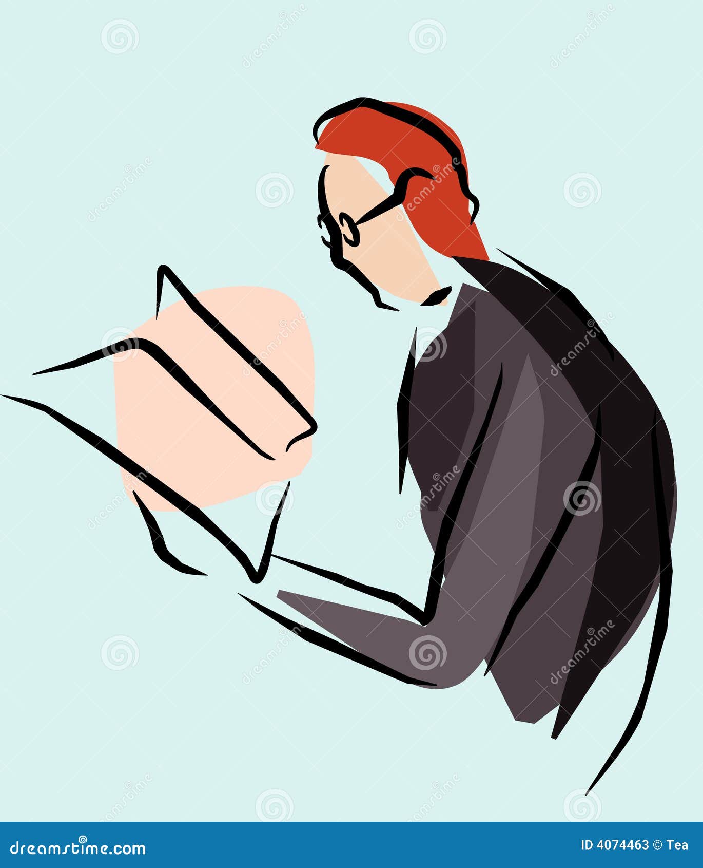 Reader stock vector. Illustration of domestic, personals - 4074463