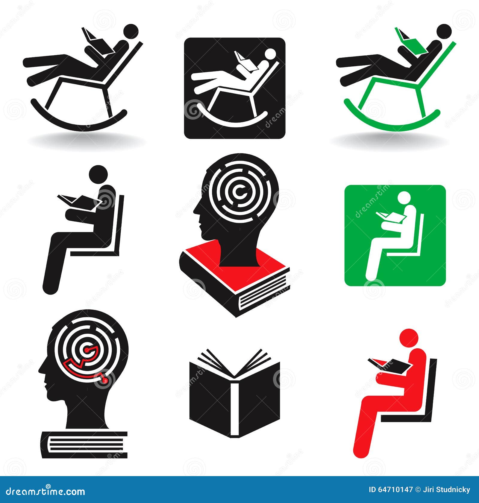 Reader book icons. stock vector. Illustration of knowledge - 64710147