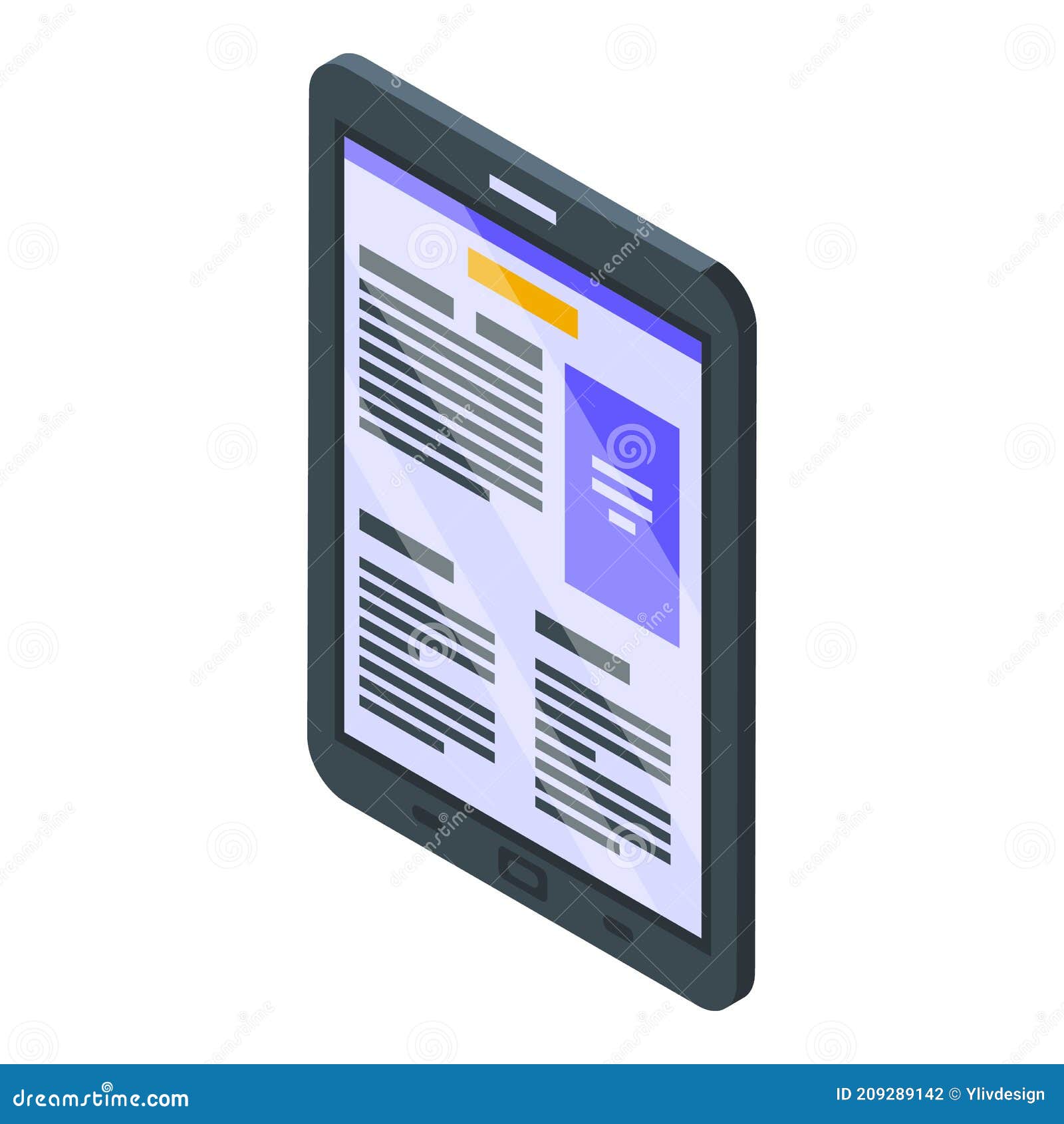 Reader Device Icon, Isometric Style Stock Vector - Illustration of ...