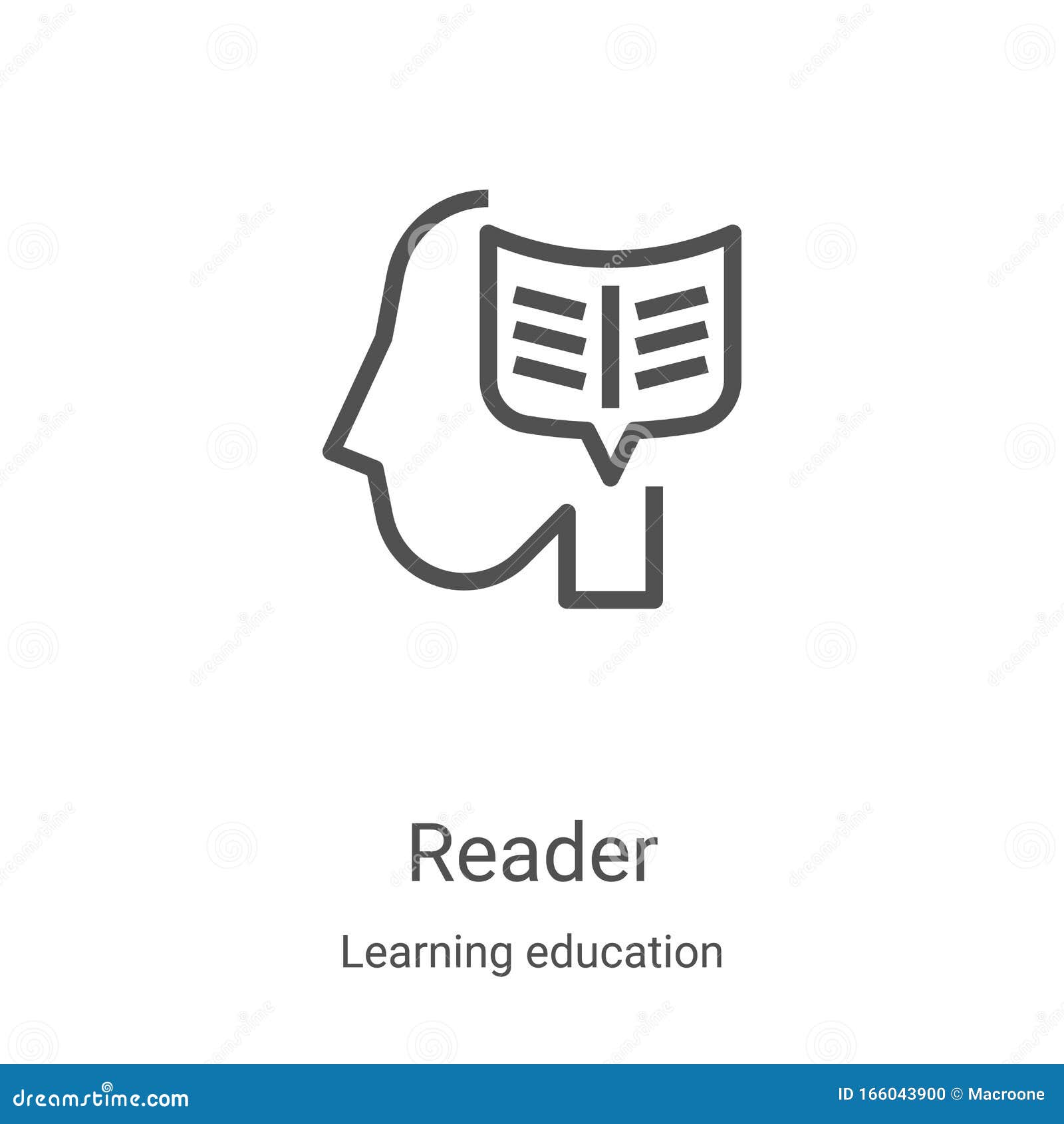 Reader Icon Vector from Learning Education Collection. Thin Line Reader ...