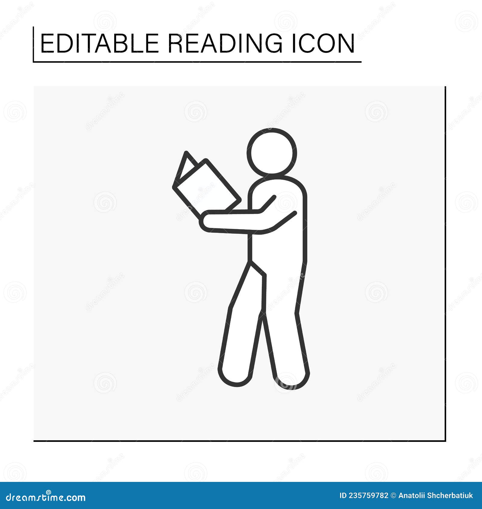 Reader line icon stock vector. Illustration of read - 235759782