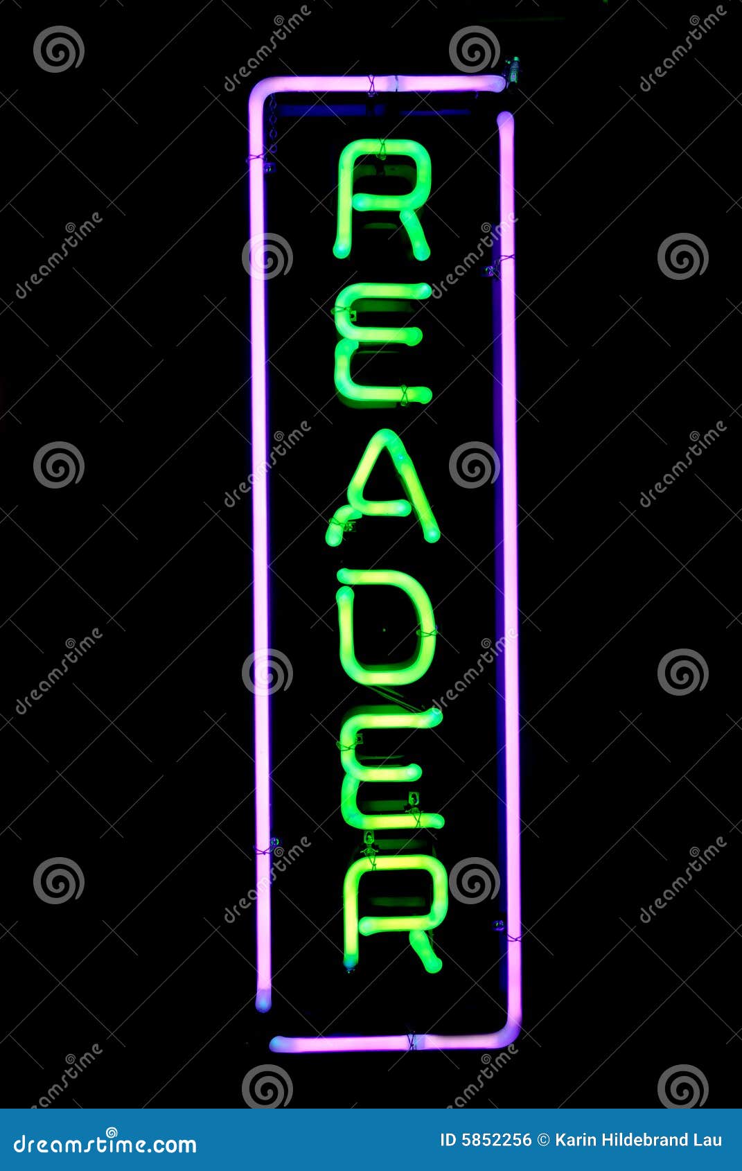 Reader Neon Sign stock photo. Image of green, reading - 5852256