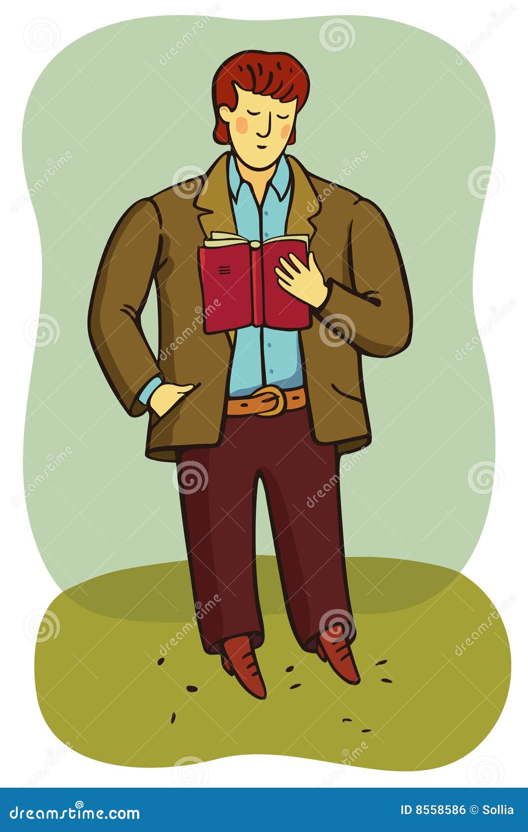Reader(vector) stock vector. Illustration of green, study - 8558586