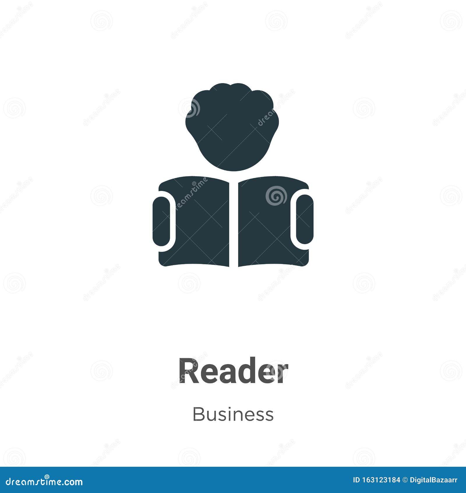 Reader Vector Icon on White Background. Flat Vector Reader Icon Symbol ...