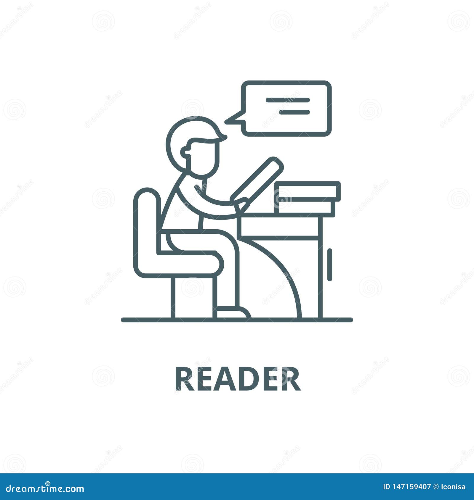Reader Vector Line Icon, Linear Concept, Outline Sign, Symbol Stock ...