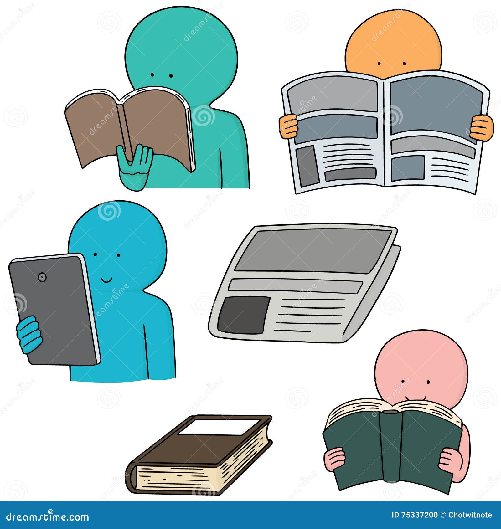 Reader stock vector. Illustration of idea, cartoon, cute - 75337200