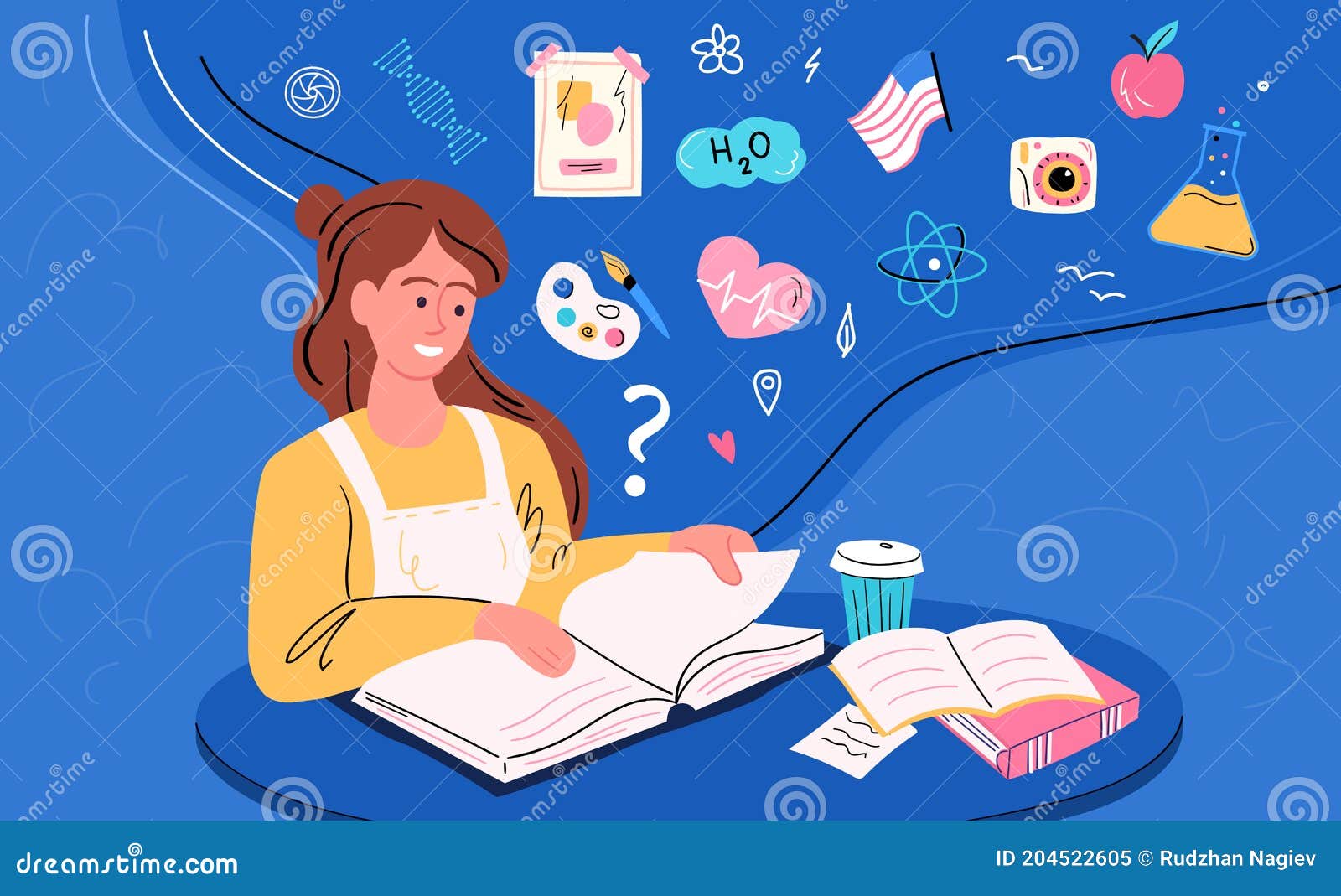 Flat Expand Knowledge Horizons Person Concept Stock Vector ...
