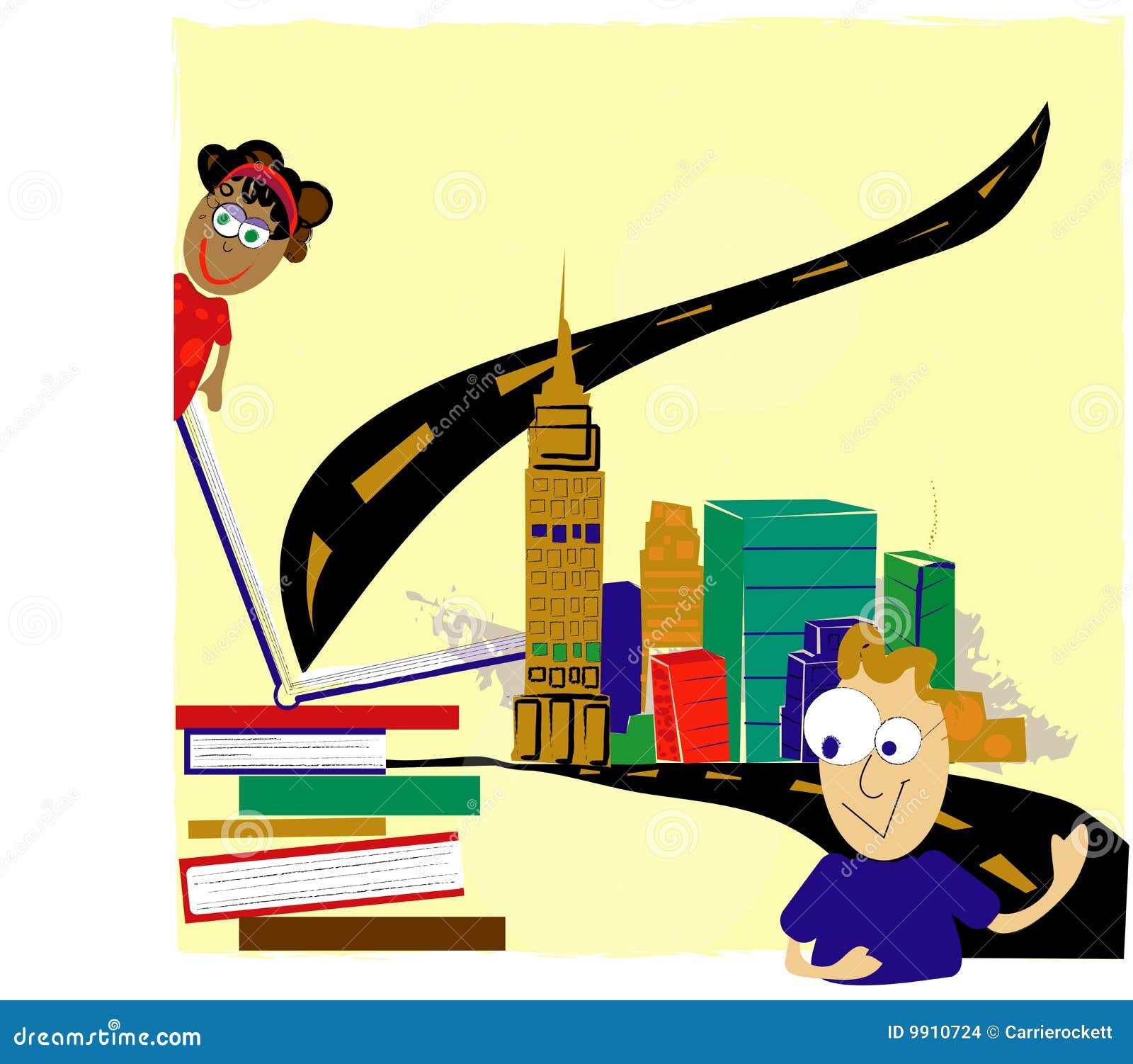 Reading is an Adventure stock vector. Illustration of books - 9910724