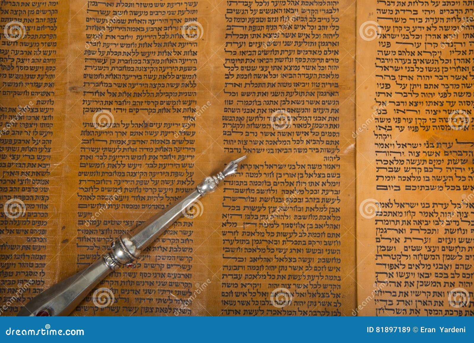 Reading from an Ancient Torah Scroll Up Close Stock Image - Image of ...