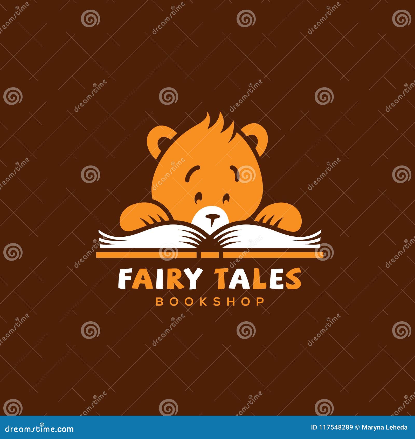 Reading Bear Logo Cartoon Vector | CartoonDealer.com #117548289
