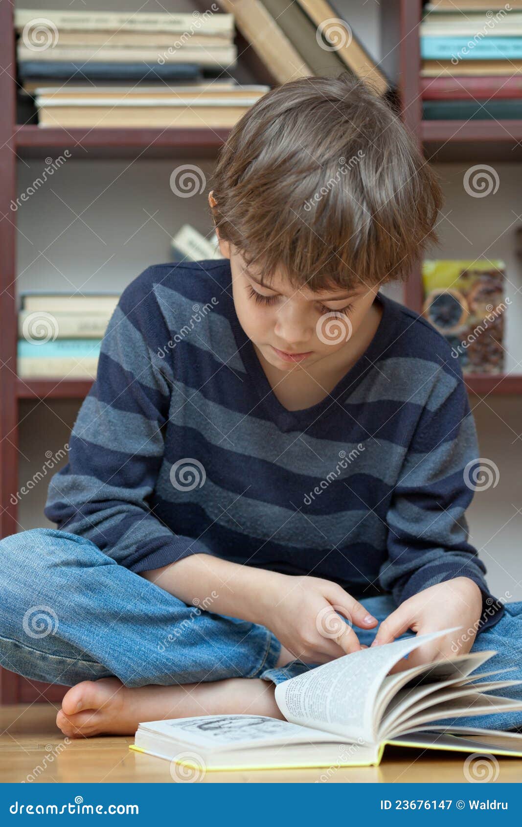 Reading a book stock image. Image of thinking, library - 23676147