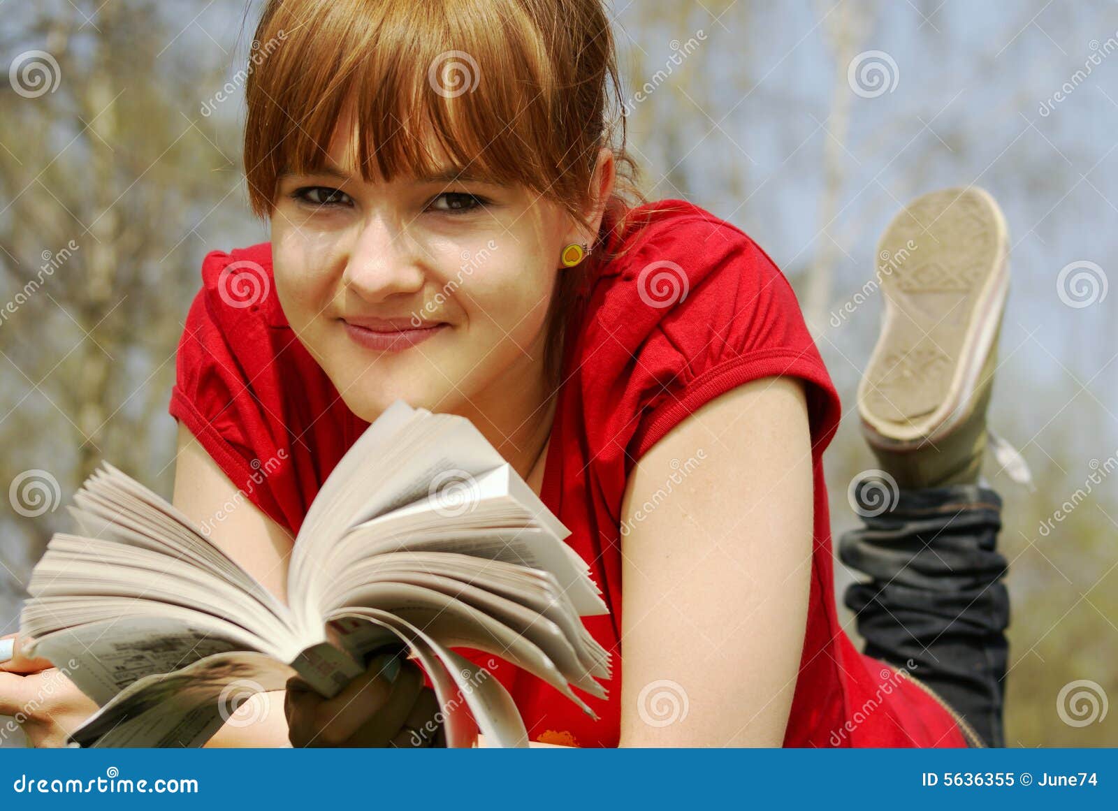 Reading a book stock image. Image of nice, book, reading - 5636355