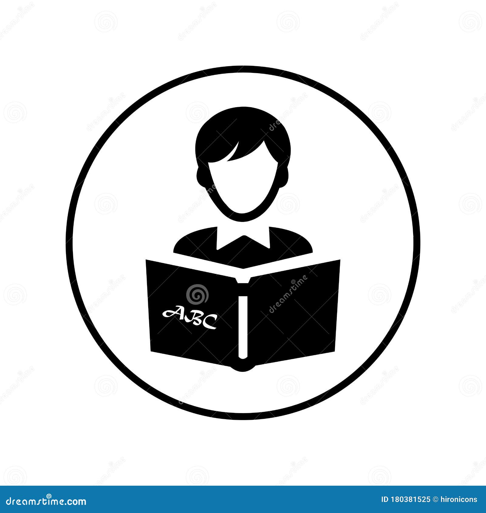 Reading Book Black Icon, Studying, Reader Stock Vector - Illustration ...