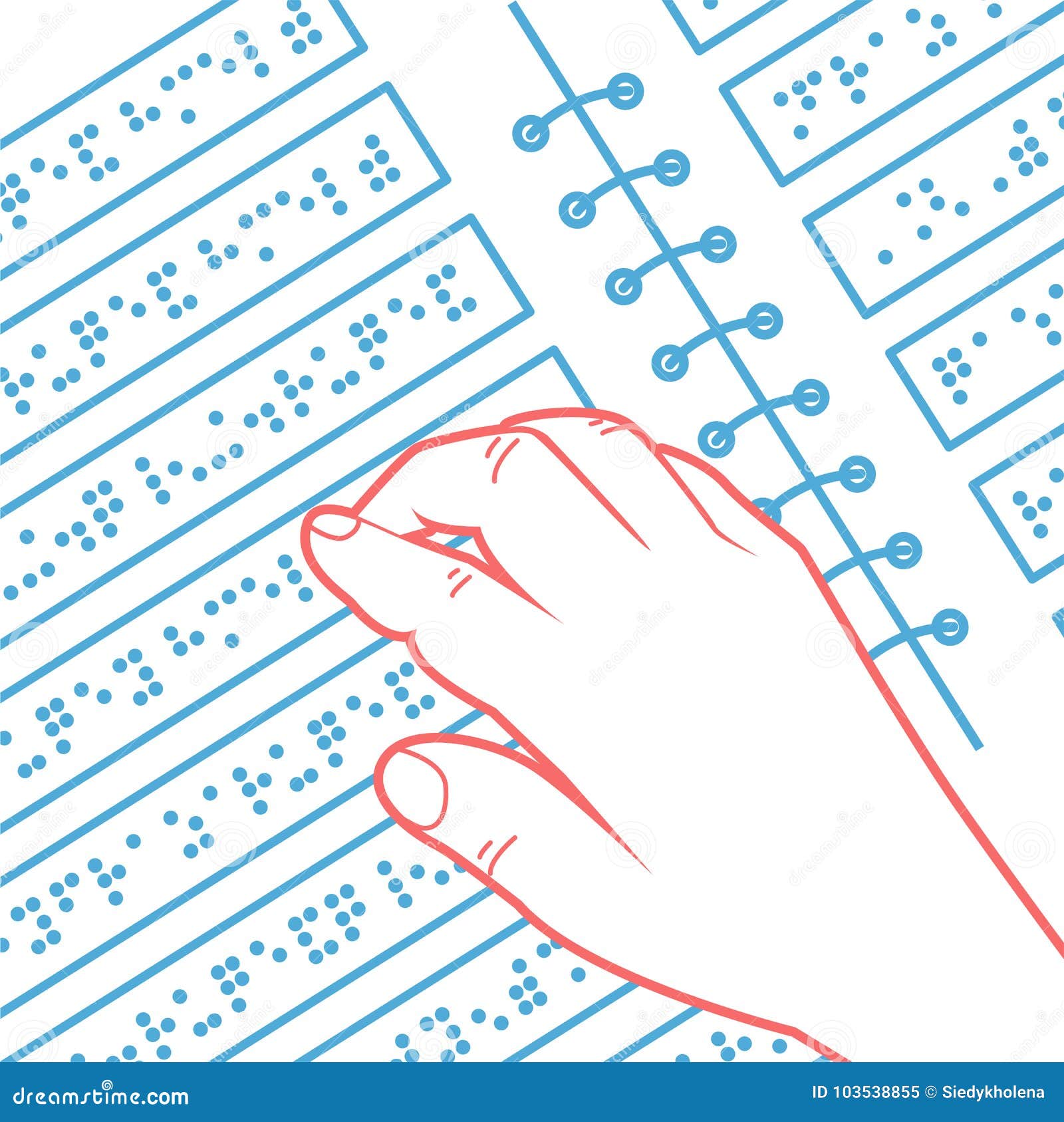 Reading a Book of Blind People Stock Illustration - Illustration of ...