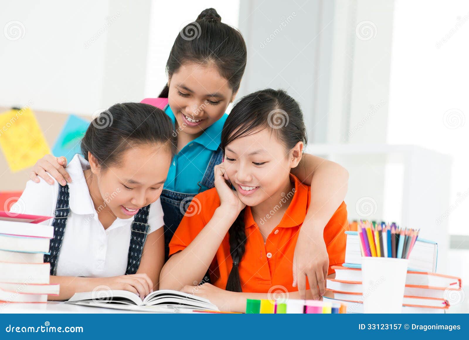 Reading a book stock image. Image of classroom, colors - 33123157