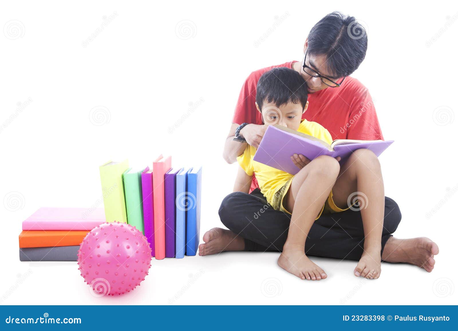Reading a book with dad stock photo. Image of learning - 23283398